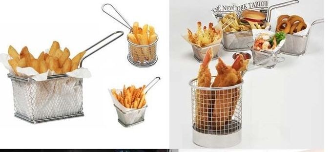 Mini Perforated Baking Tray Wire Mesh Deep Fat Fryer French Fries ...