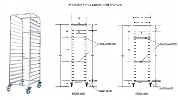 RK Bakeware China-16 Storage Aluminum Bakery Tray Trolley/ Stainless ...